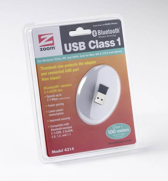 Zoom Bluetooth V2.1 1+EDR USB Adaptor (Class 1 - 100m) Computing - Zavvi US