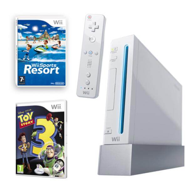 Nintendo Wii Bundle (Including Wii Sports Resort & Toy Story 3) Games ...