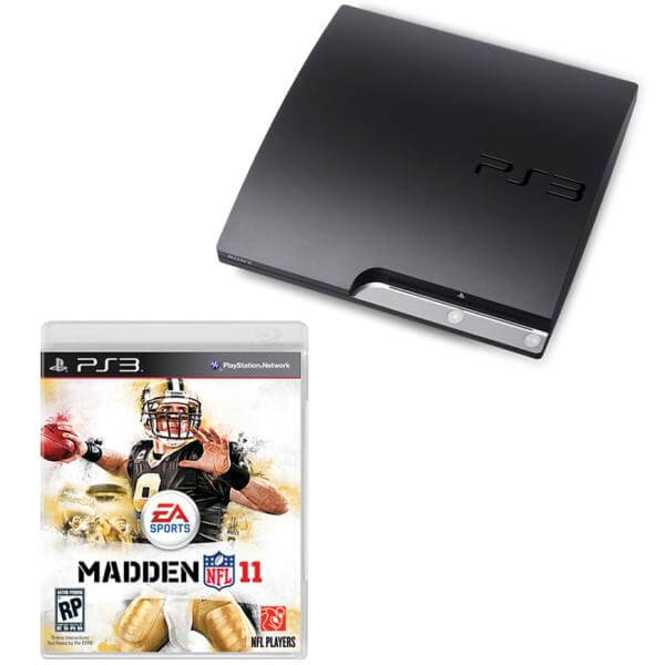 Playstation 3 PS3 Slim 120GB Console: Bundle (Includes Madden NFL 11 ...