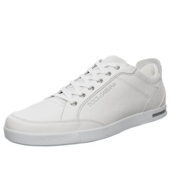D&G Trainers - UK Tonal Script Logo Trainers in White Mens Footwear ...