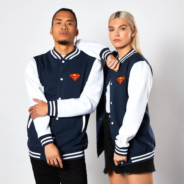 DC Comics Superman Varsity Jacket - Navy / White Clothing | Zavvi Australia