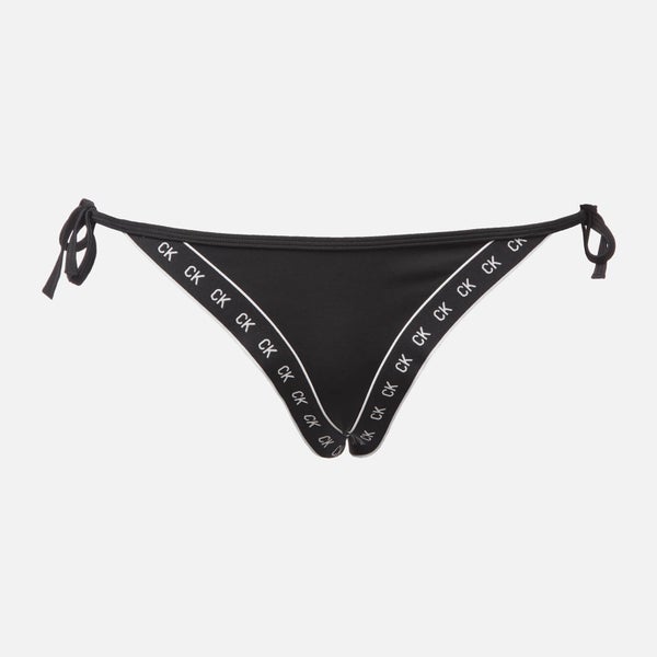 Calvin Klein Women's Cheeky String Side Tie Bikini Bottom - Black ...