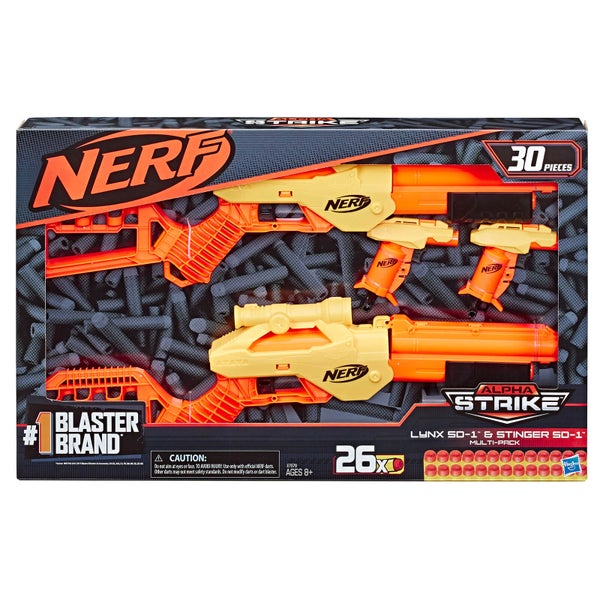 NERF Alpha Strike Lynx SD-1 and Stinger SD-1 Multi Pack Blasters Toys ...