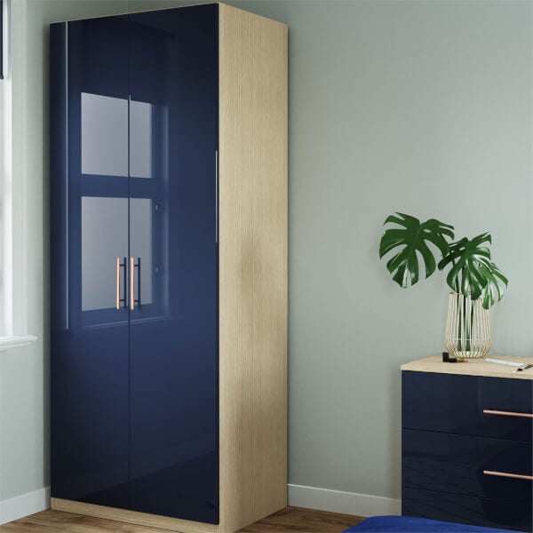 Offer Homebase Fitted Bedroom Slab Double Wardrobe - Navy