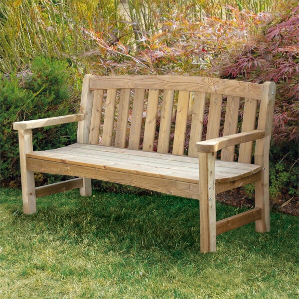 Offer Homebase Anchor Fast Oxdale Wooden 3 Seater Bench