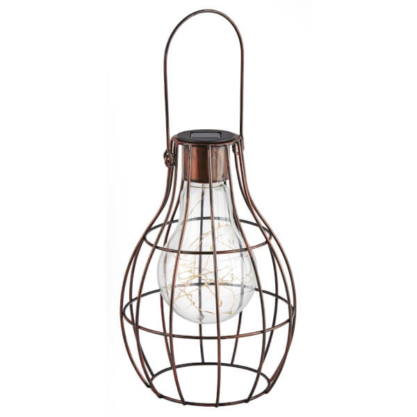 Offer Homebase Small Solar Lightbulb Cage Lantern Homebase