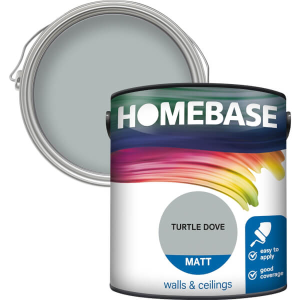 Homebase Matt Emulsion Paint Turtle Dove - 2.5L | Homebase