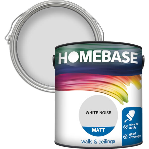 Homebase Matt Emulsion Paint White Noise - 2.5L | Homebase