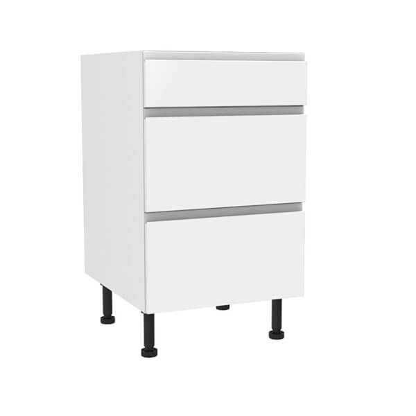 Offer Homebase Handleless White Gloss 500mm 3 Drawer Premium