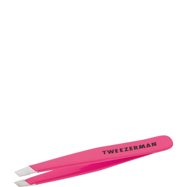 Tweezerman Mini Slant Tweezer - Flamingo Pink | LOOKFANTASTIC