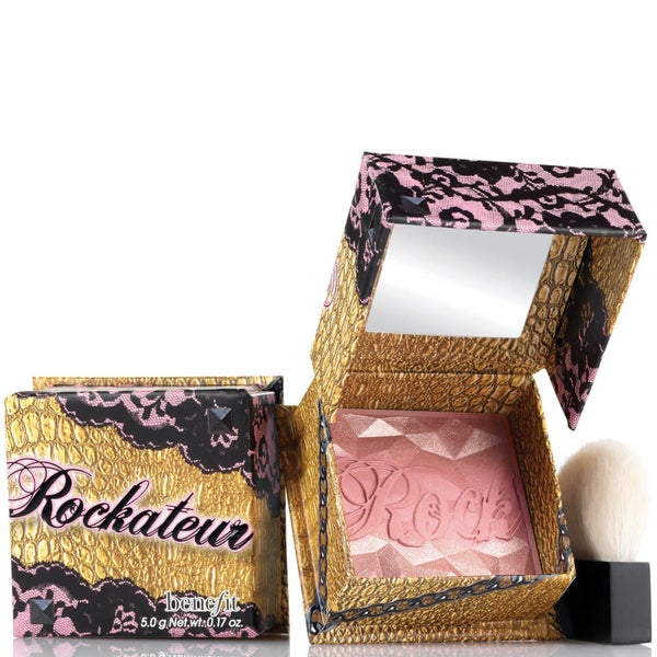 benefit Rockateur Rose Gold Powder Blush and Highlight | HQ Hair