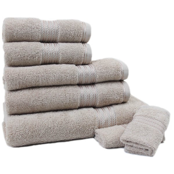 Restmor 100% Egyptian Cotton 7 Piece Supreme Towel Bale Set - Latte ...