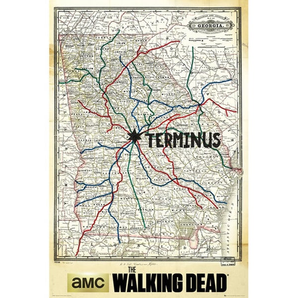 The Walking Dead Terminus Map - Maxi Poster - 61 x 91.5cm Merchandise ...