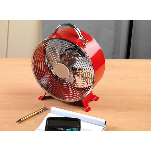 Beldray Retro Fan - Red (9 inch) - IWOOT UK