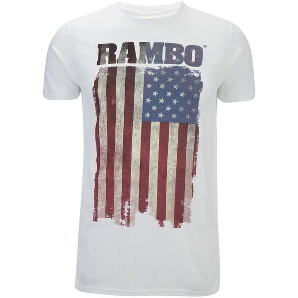 Rambo Men's Flag T-Shirt - White Merchandise - Zavvi UK