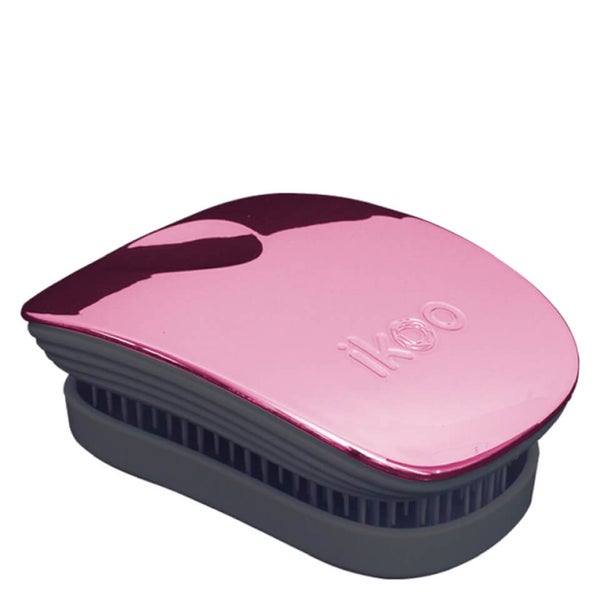 ikoo Pocket Detangling Hair Brush - Black/Rose Metallic - LOOKFANTASTIC