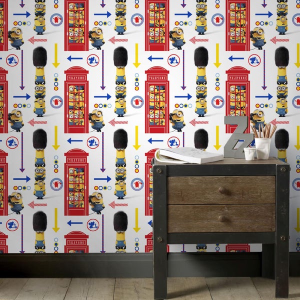 Universal Minions Despicable Me Hello London Multi Wallpaper Homeware ...