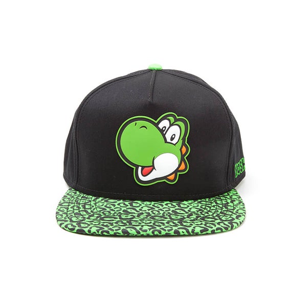 Nintendo Super Mario Yoshi Rubber Print Snapback Cap - Black/Green ...