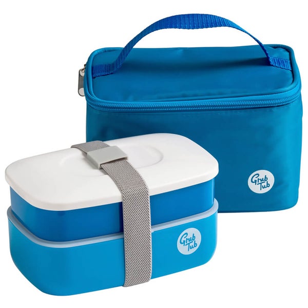Grub Tub Lunch Box with Cool Bag - Blue - IWOOT UK