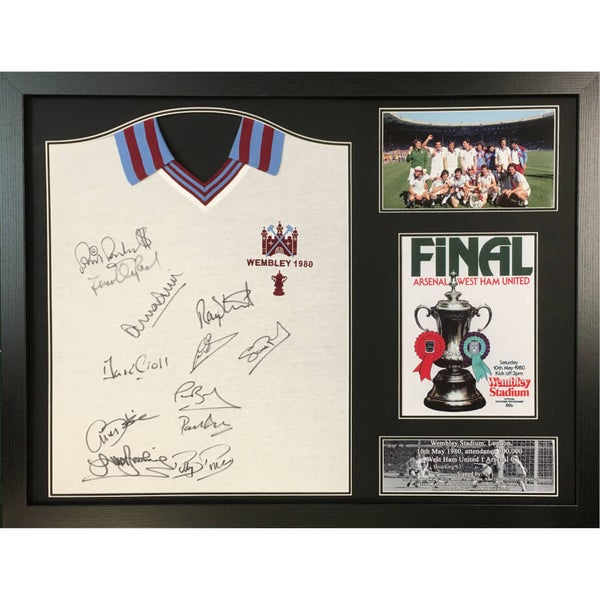 West Ham 1980 Signed and Framed Shirt (Includes 12 Signatures) - IWOOT UK