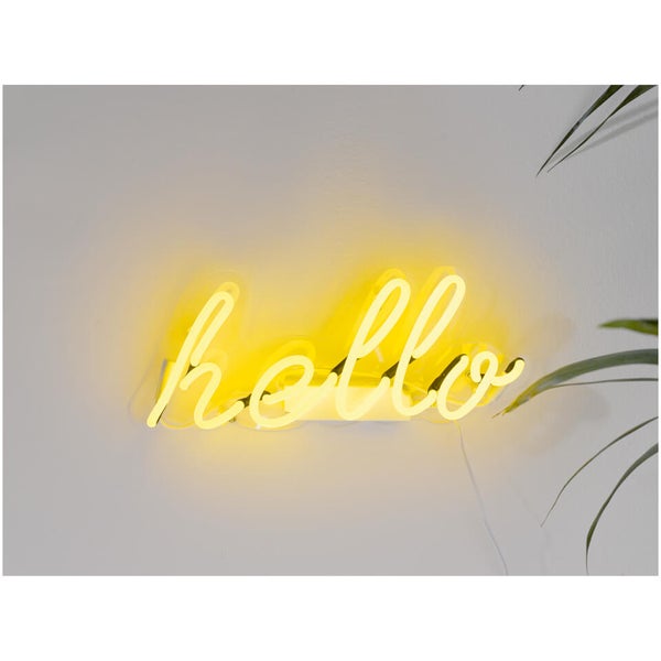 Hello Neon Wall Light - Yellow - IWOOT UK