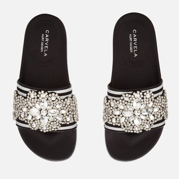 Carvela Women's Kath Slide Sandals - Black/White | TheHut.com