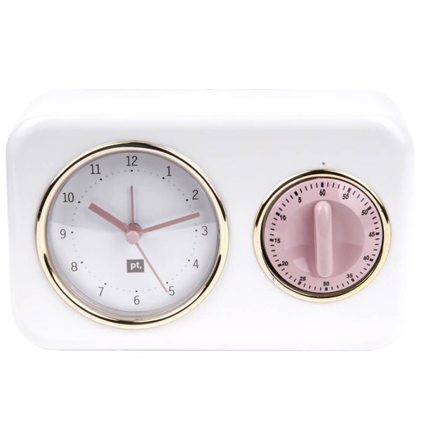 Nostalgia Clock with Kitchen Timer - White Homeware - Zavvi UK