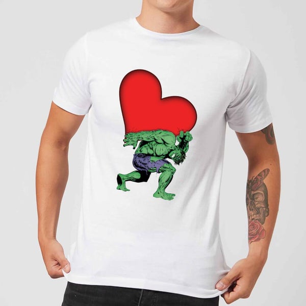 Marvel Comics Hulk Heart T-Shirt - White Clothing - Zavvi UK