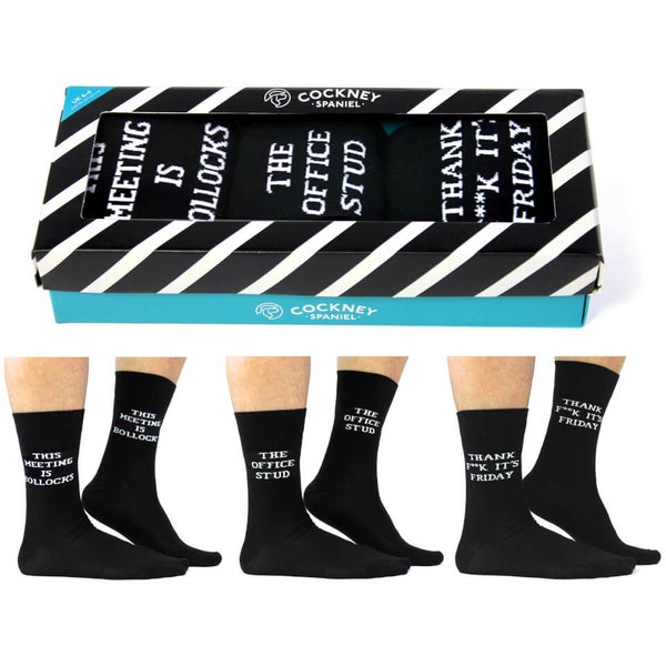Cockney Spaniel Men's Office Socks Gift Box - IWOOT UK