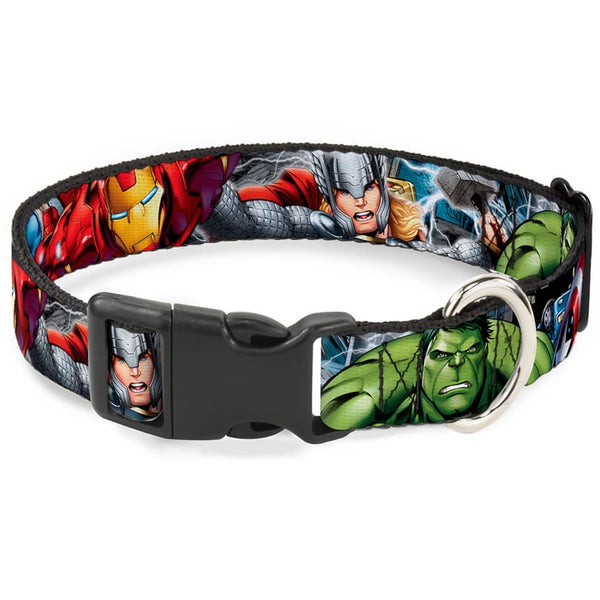 Buckle-Down Marvel Avengers Superheroes Plastic Clip Dog Collar ...