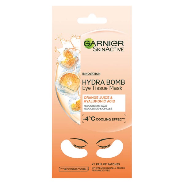 Garnier Skin Active Eye Tissue Mask with Hyaluronic Acid and Orange ...
