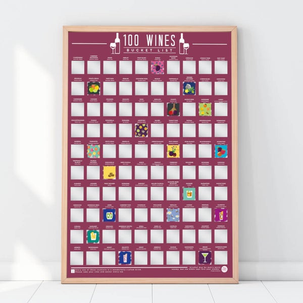 100 Wines Scratch Bucket List Poster - IWOOT UK