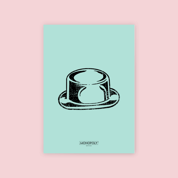 Monopoly Hat Letterpress Art Print Homeware - Zavvi US