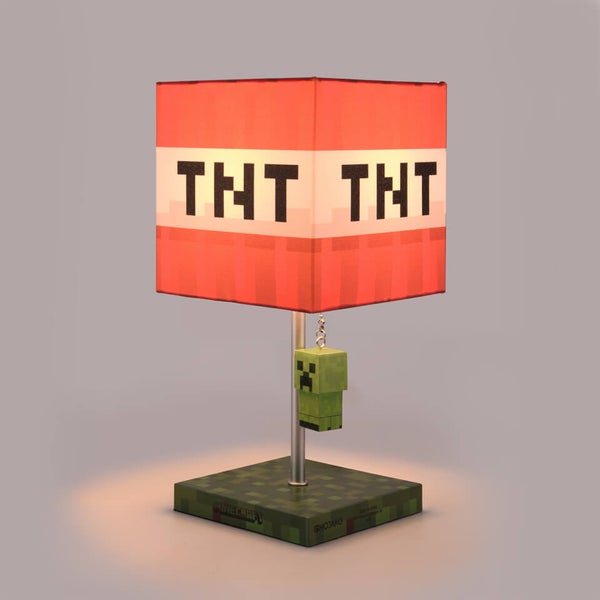 Minecraft TNT Block Desk Lamp with 3D Creeper Puller - 14 Inch Homeware ...