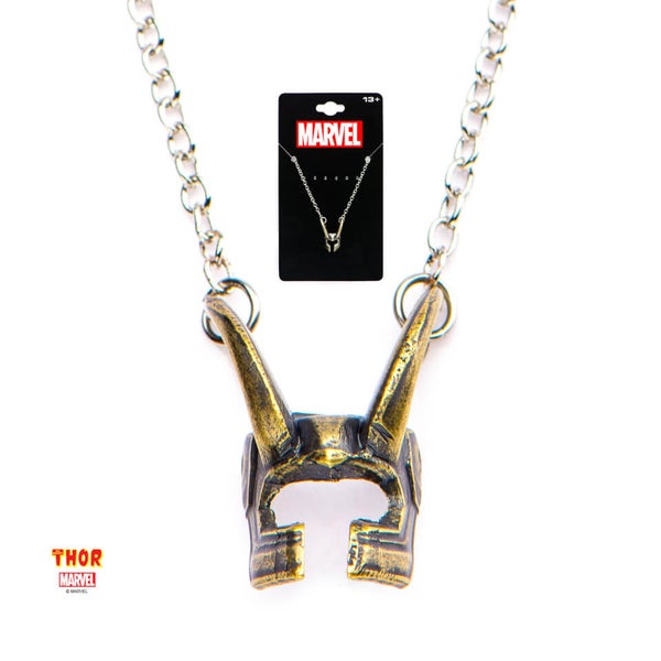 Marvel Loki Helmet Pendant Necklace Merchandise - Zavvi UK