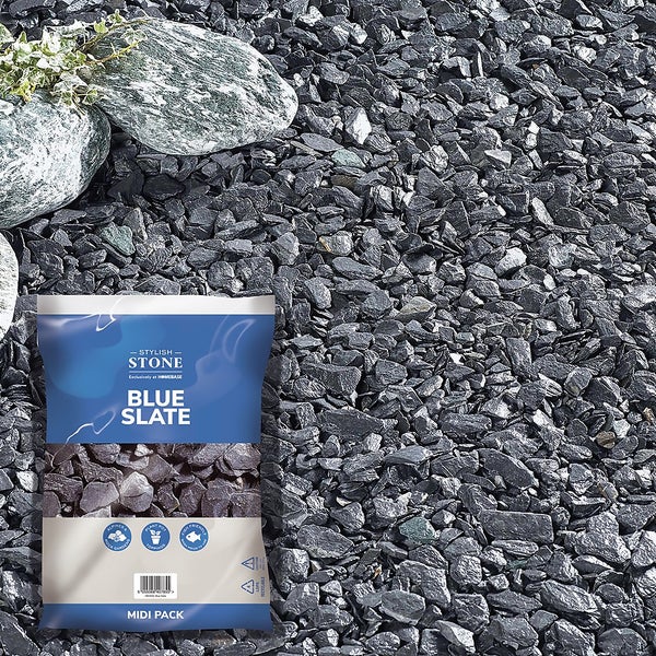 Offer Homebase Blue Coloured Slate Chips Stylish Stone