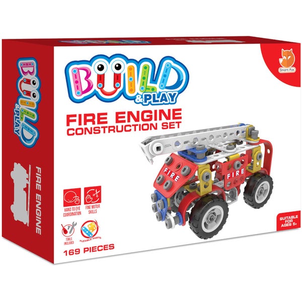 Build & Play Kids Fire Engine Construction Set Toy - IWOOT UK