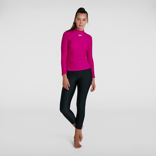 Women's Essential Long Sleeve Rash Top Pink | Speedo