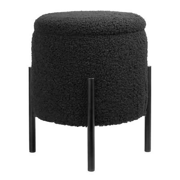 Offer Homebase Tori Boucle Footstool - Black Homebase