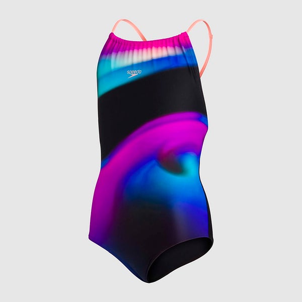 Girls' Star Swimsuit Black & Orange | Speedo