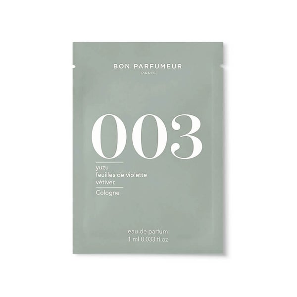 Bon Parfumeur 003 yuzu violet leaves vetiver - Sachet 1ml | GLOSSYBOX DE