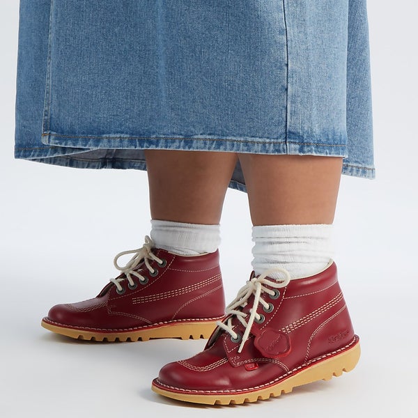 Adult Womens Kick Hi Leather Red | Kickers