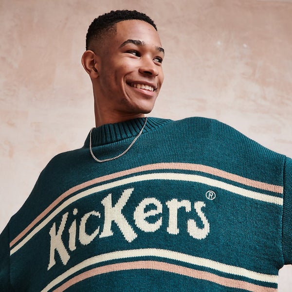 Men's Green Logo Knit Jumper Green | Kickers