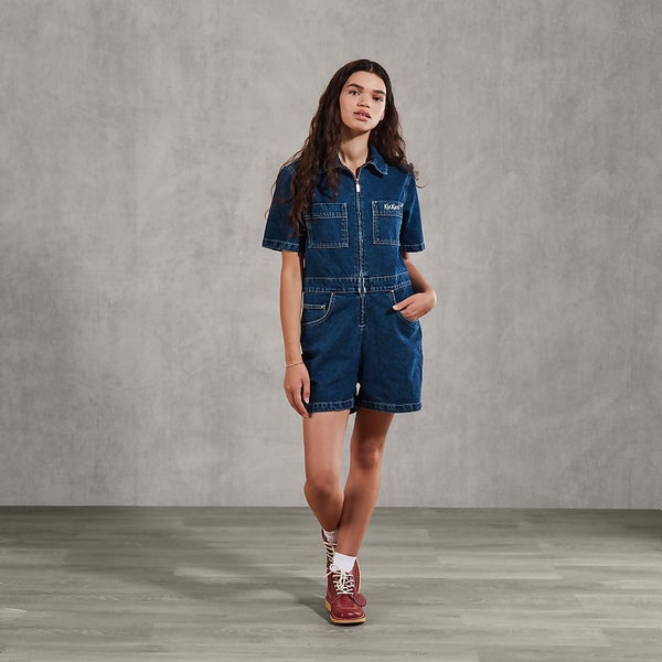 Women's Denim Playsuit Blue | Kickers