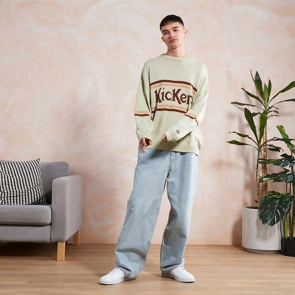 Men's Logo Knit Jumper Green | Kickers