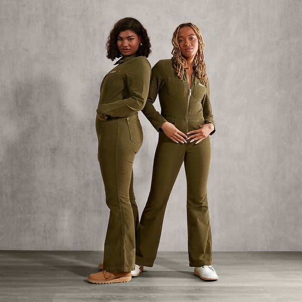 Women's Cord Boilersuit Green | Kickers