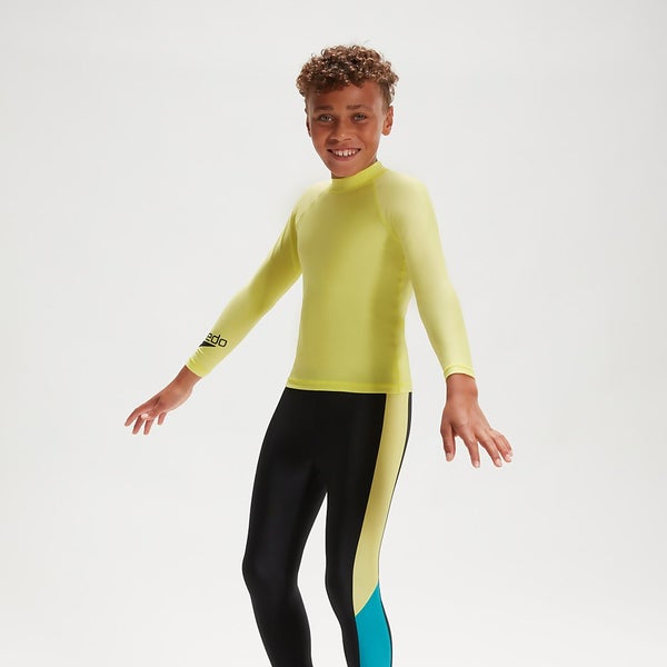 Junior Unisex Long Sleeve Rash Top Yellow/Black | Speedo