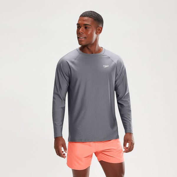 Men's Essential Long Sleeve Swim Top Grey | Speedo