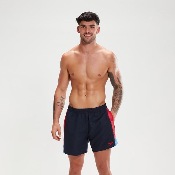 Men's Hyper Boom Splice 16" Swim Shorts Navy/Red | Speedo