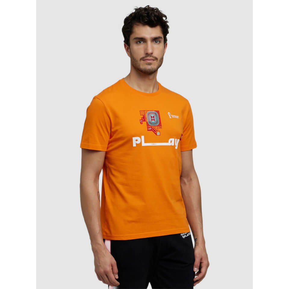 FIFA - Orange Printed Cotton T-shirt (LCEFIFAN1) | Celio